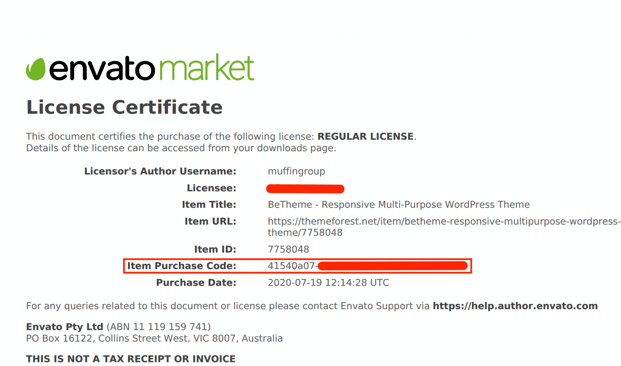 Where is my purchase code? – Betheme Support Center
