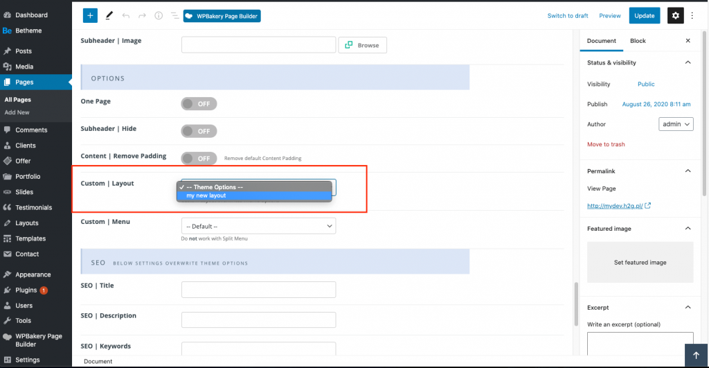 How to use layouts? – Betheme Support Center