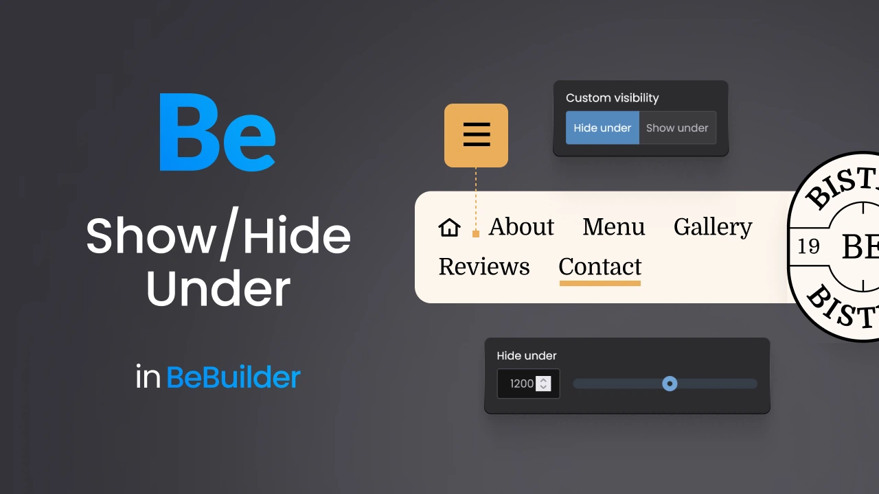 "Show & Hide Under" in BeBuilder